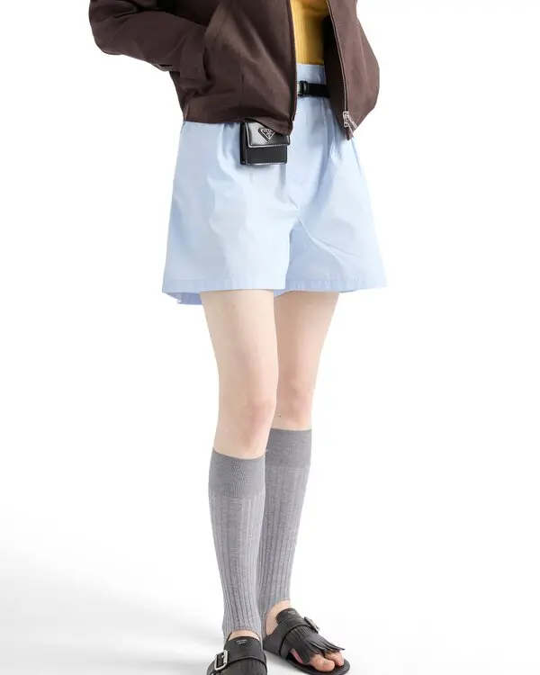 Prada Cotton Poplin Shorts