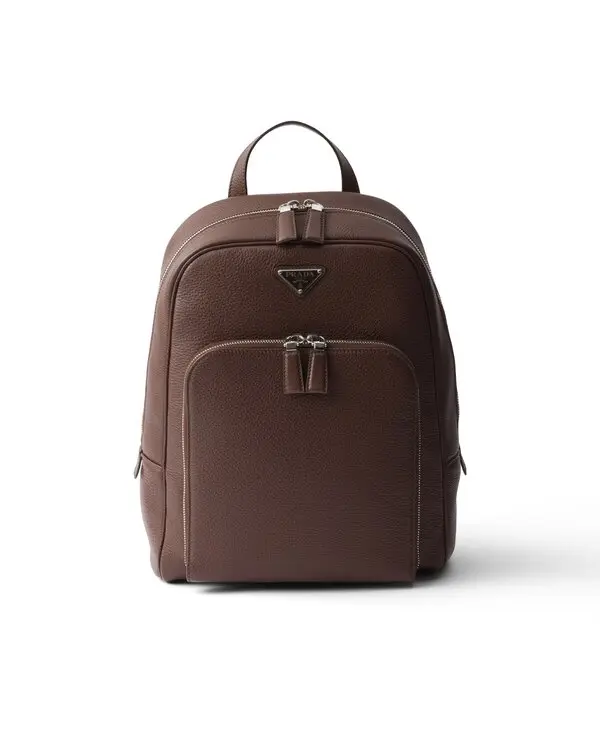 Prada Leather Backpack - Brown