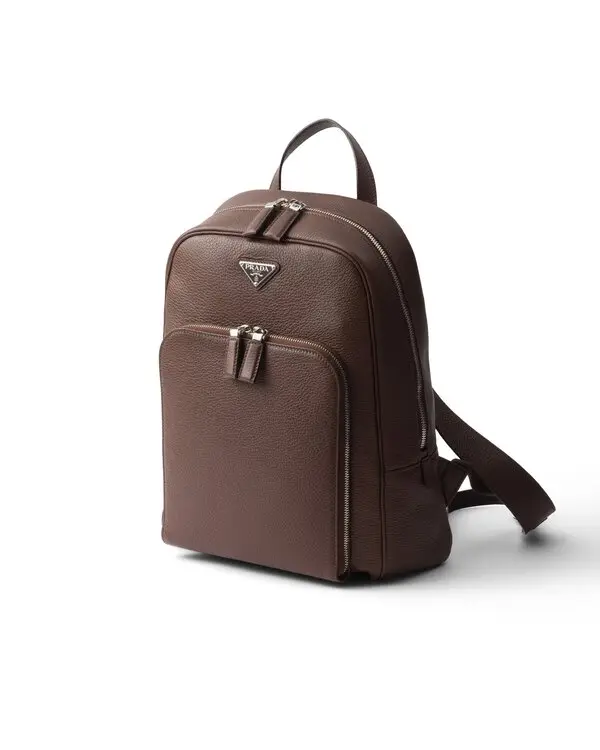Prada Leather Backpack - Brown