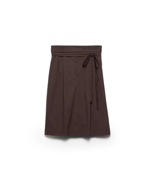 Prada Poplin Wrap Skirt - Brown