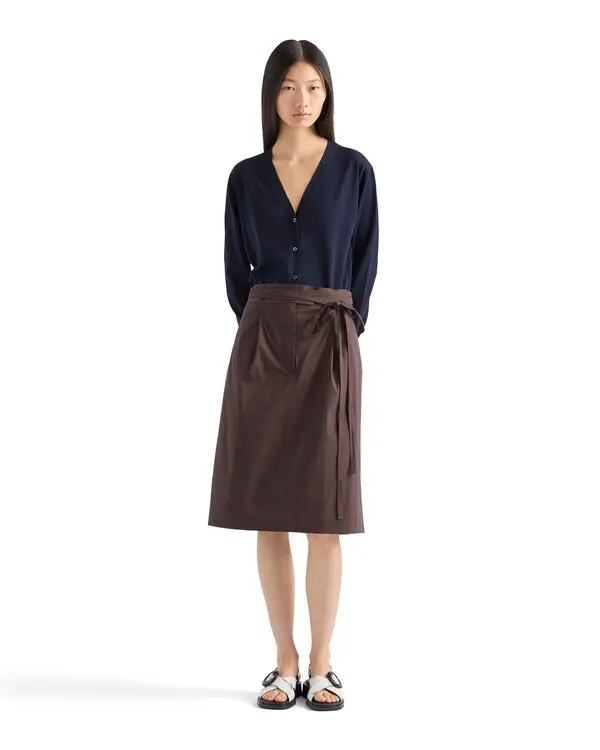 Prada Poplin Wrap Skirt - Brown