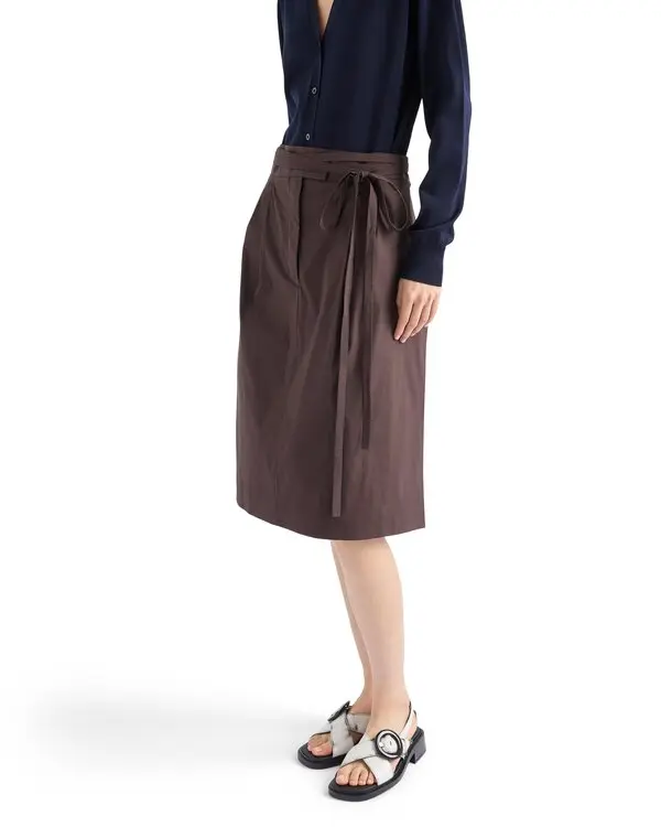 Prada Poplin Wrap Skirt - Brown