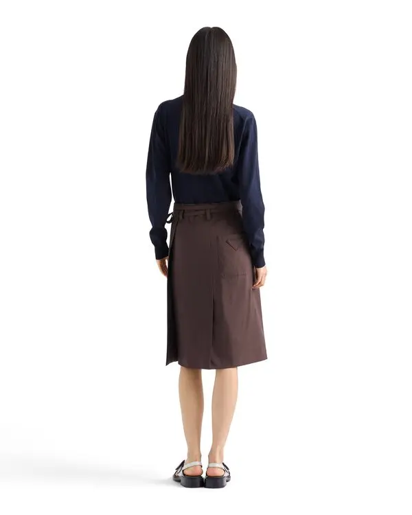 Prada Poplin Wrap Skirt - Brown