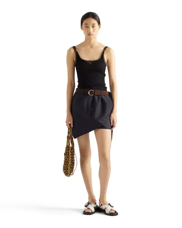Prada Ribbed Knit Top - Black