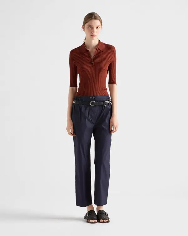 Prada Cotton Poplin Straight Leg Pants