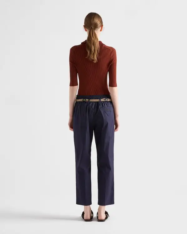 Prada Cotton Poplin Straight Leg Pants