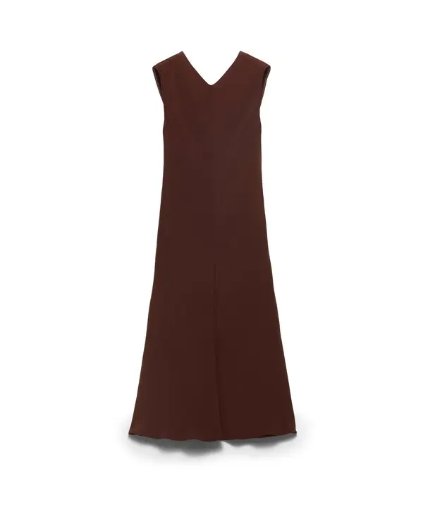 Prada Satin Crepe Midi-dress - Brown