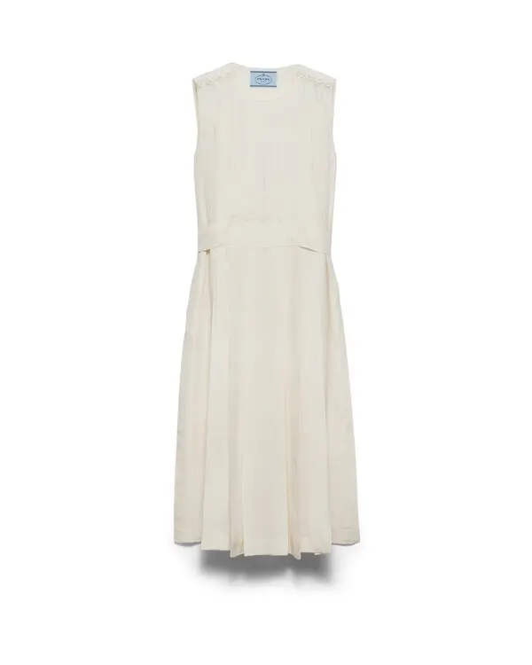 Prada Pongé Silk Sleeveless Dress - Neutral