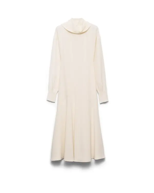Prada Silk Broadcloth Midi Dress - Neutral