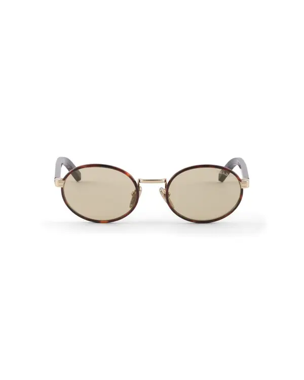 Prada Sunglasses With Metal Frame And Iconic Plaque - Lenses
