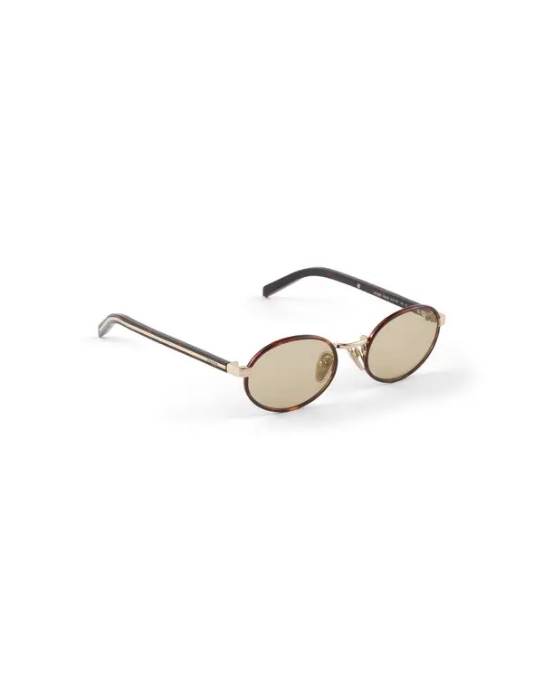 Prada Sunglasses With Metal Frame And Iconic Plaque