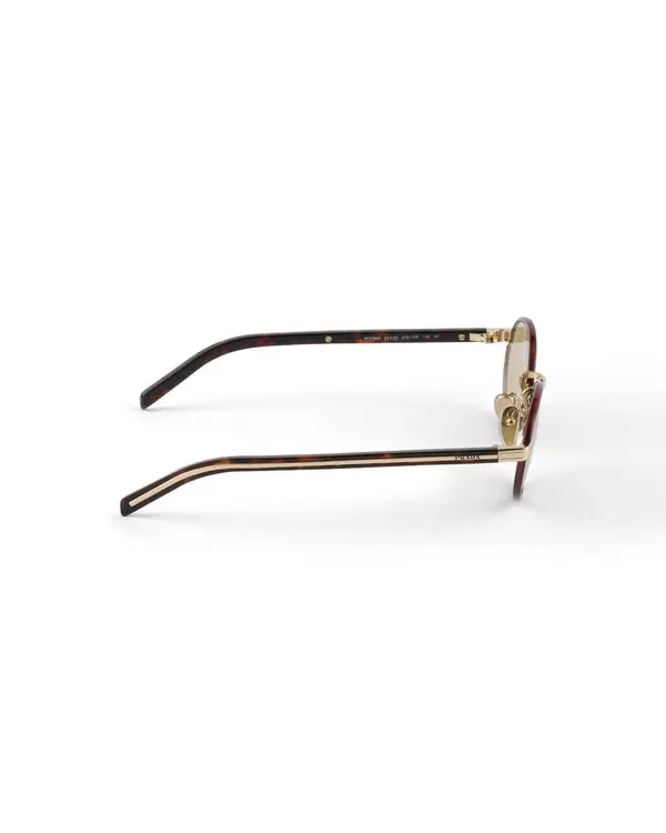 Prada Sunglasses With Metal Frame And Iconic Plaque