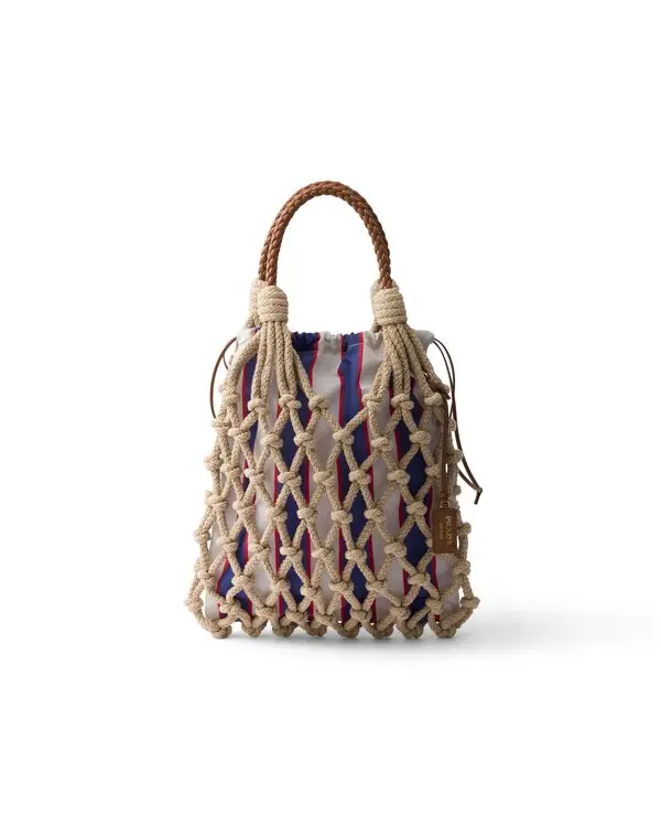 Prada Noué Medium Macramé Bag - Neutral