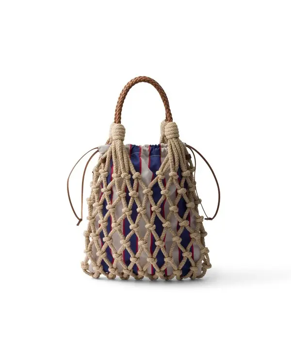 Prada Noué Medium Macramé Bag - Neutral
