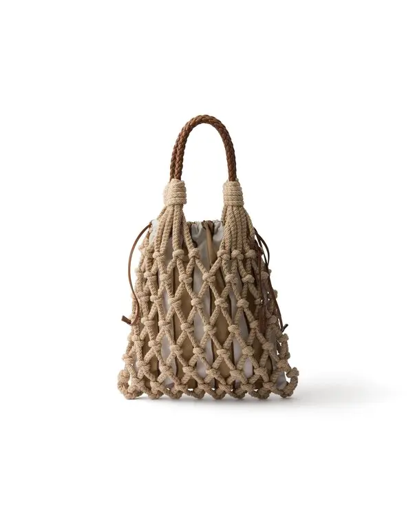 Prada Noue Medium Macramé Bag - Neutral