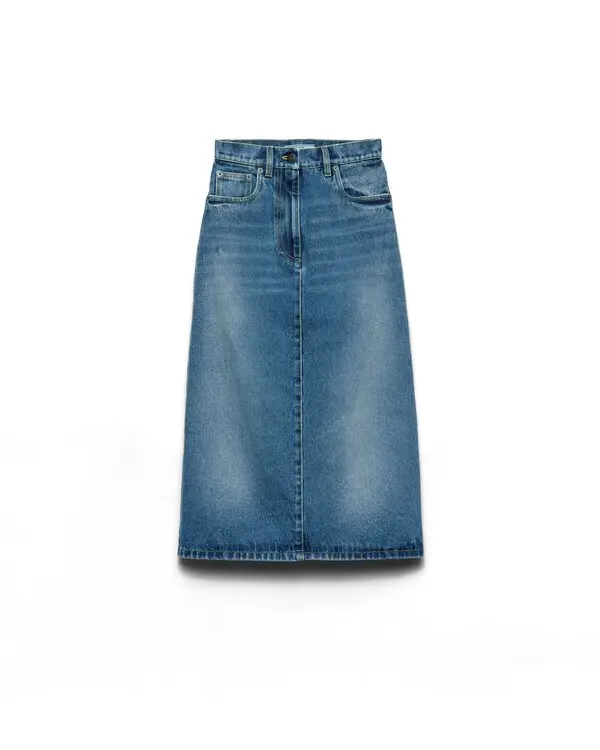 Prada Flared Denim Skirt