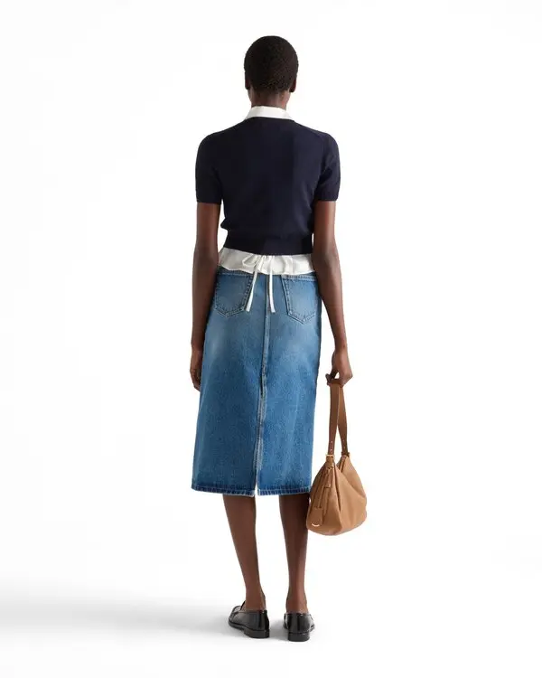 Prada Flared Denim Skirt