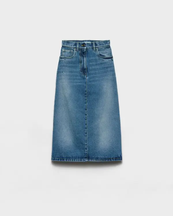 Prada Flared Denim Skirt