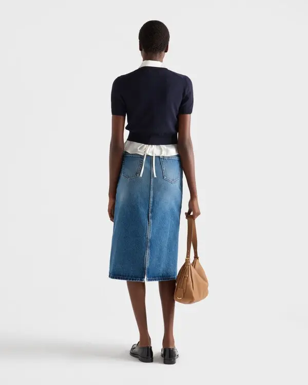 Prada Flared Denim Skirt