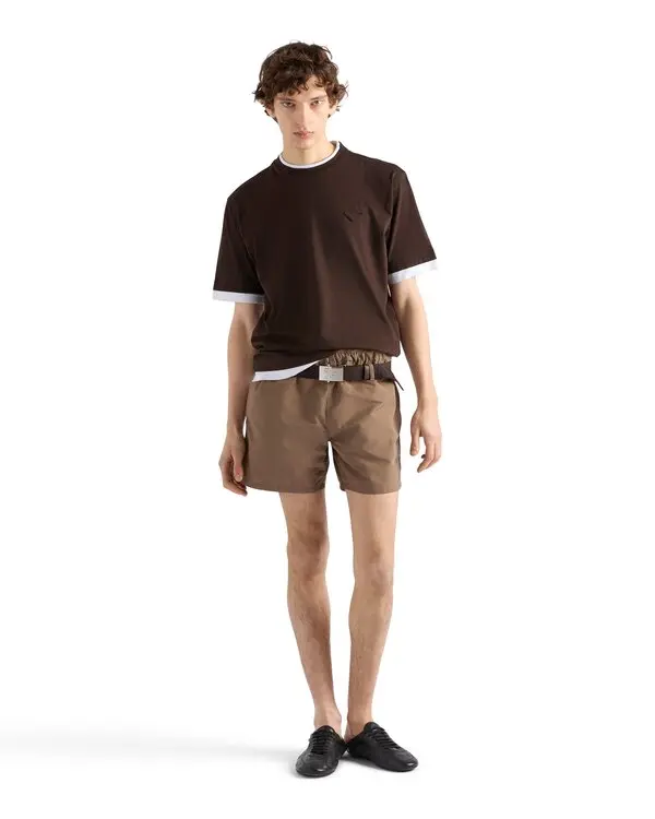 Prada Cotton T-hirt - Brown
