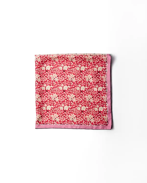 Prada Printed Silk Twill Scarf 90 - Pink