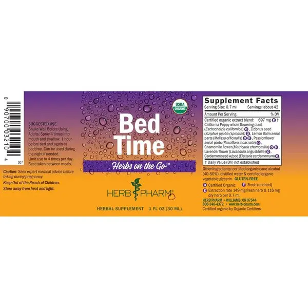 HERB PHARM Herbs On The Go: Bed Time 30 Ml