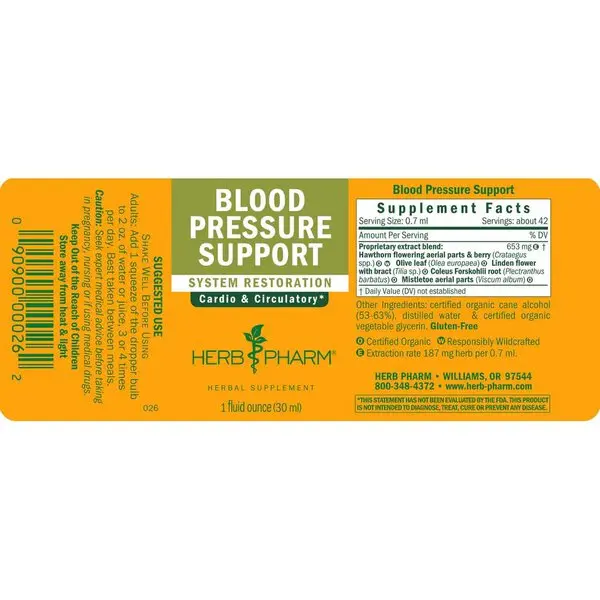 HERB PHARM Blood Pressure Support