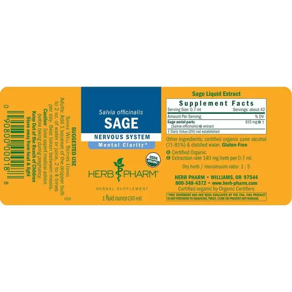 HERB PHARM Sage 30 Ml