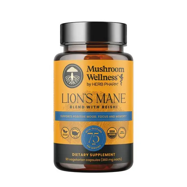 HERB PHARM Lion's Mane Blend With Reishi 90 Capsules - One-color