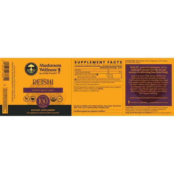 HERB PHARM Reishi 90 Capsules