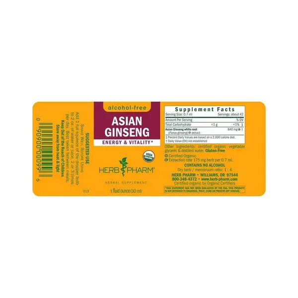 HERB PHARM Asian Ginseng Glycerite