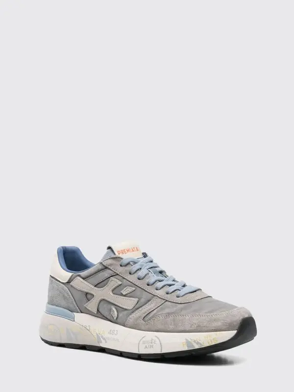 Premiata Mick Suede And Nylon Sneakers - Grey 1