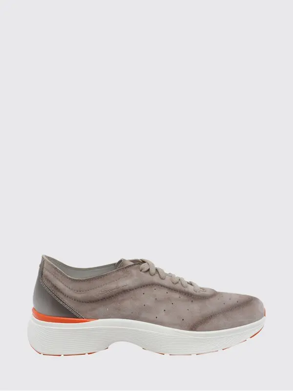 Santoni Suede Lace-up Sneakers - Beige