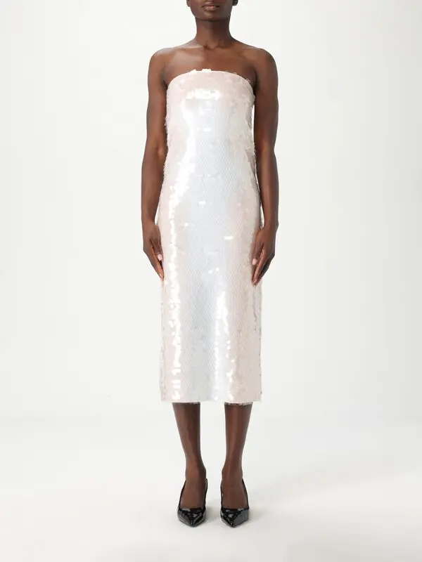 Sportmax Leopard Print Belted Maxi Dress - White