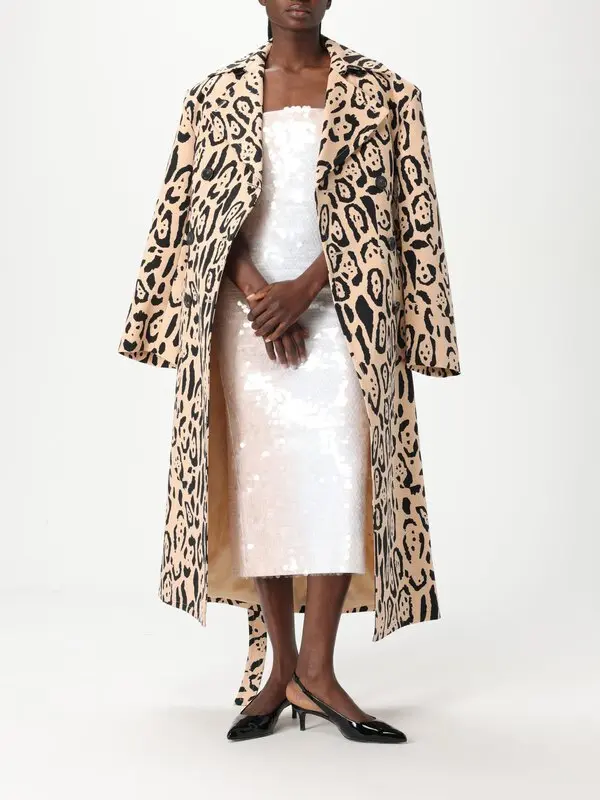 Sportmax Leopard Print Belted Maxi Dress