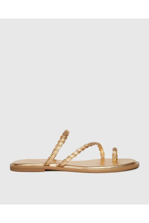 Paige Allegra Braided Thong Sandals - Gold