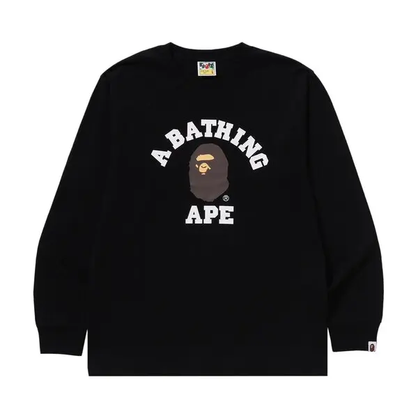 A BATHING APE College Long-sleeve Tee - Black