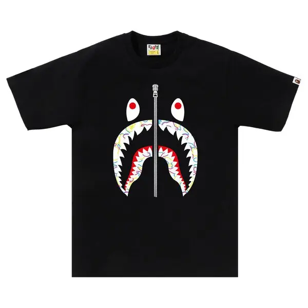 BAPE Neon Camo Shark Tee - Black