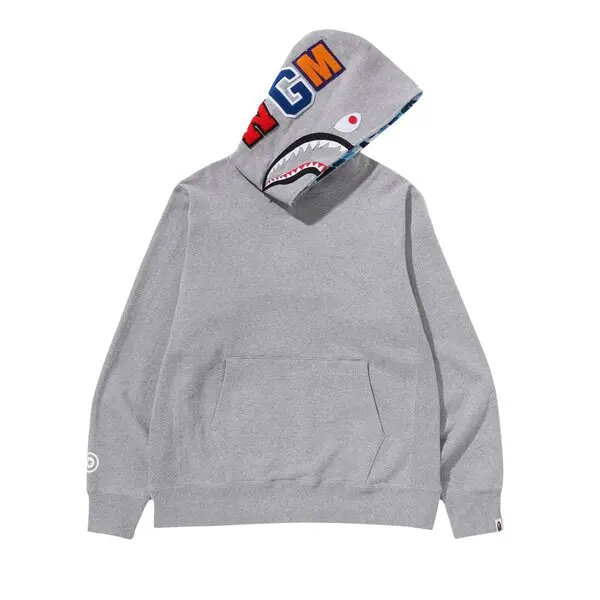 A BATHING APE Abc Camo Shark Pullover Hoodie - Grey