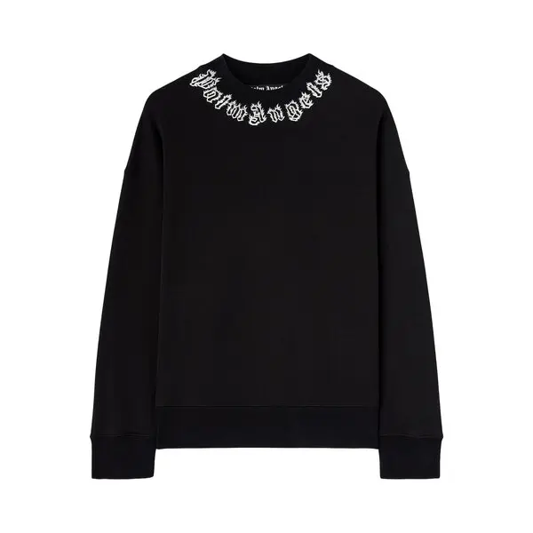 Palm Angels Neck Logo Crewneck - Black