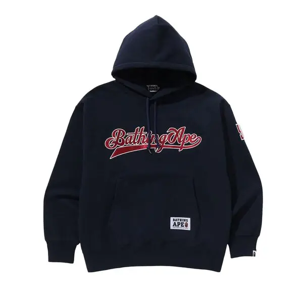 A BATHING APE Baseball Logo Pullover Hoodie - Blue