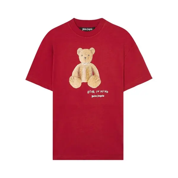 Palm Angels Bear In Mind Reg Tee /brown - Red