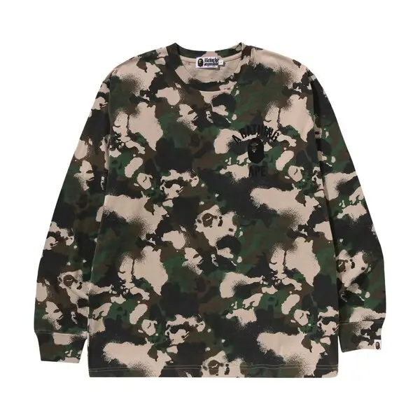 A BATHING APE Map Camo Relaxed Fit Long-sleeve Tee