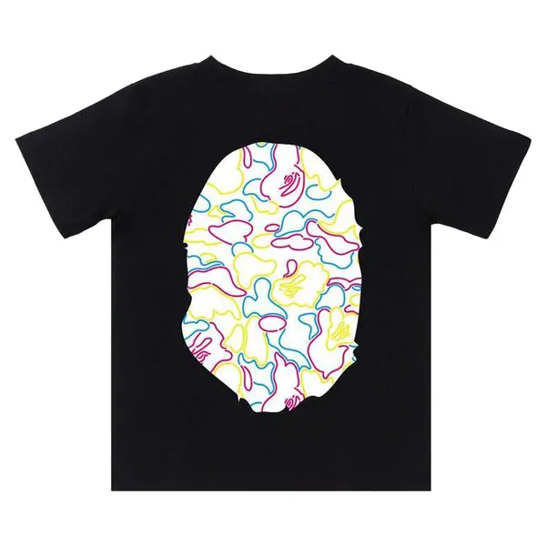 A BATHING APE Neon Camo Big Ape Head Tee