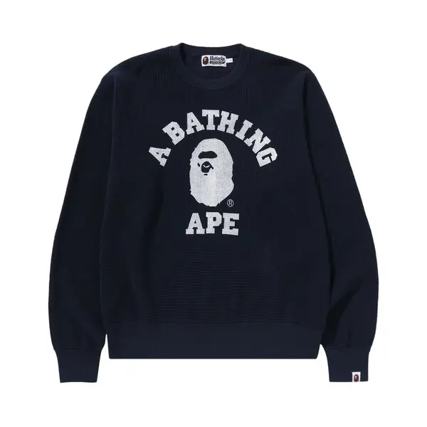 A BATHING APE College Waffle Crewneck Sweater