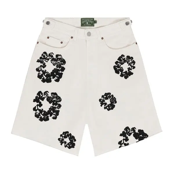 Denim Tears Wreath Jean Short - White | Editorialist