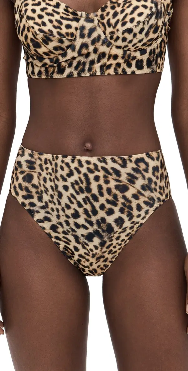 Norma Kamali Underwire Bikini Bottom - Cheetah Patch