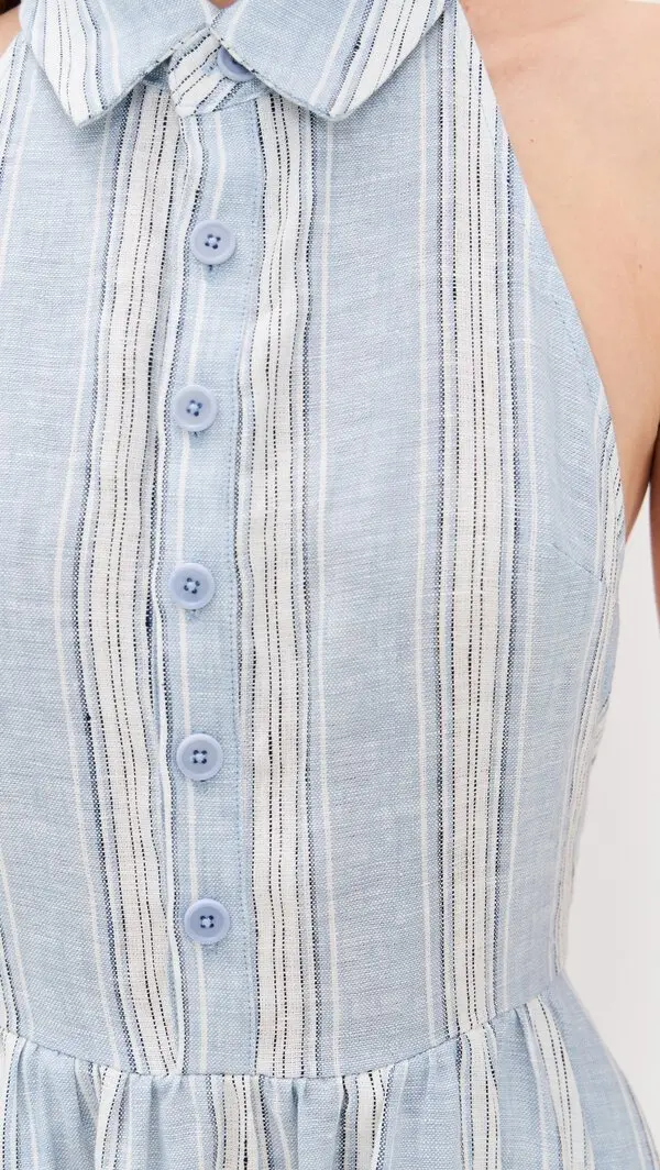 Reformation Tace Linen Midi Dress In Corsica Stripe - 75% Off | Editorialist