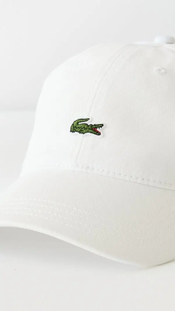 Lacoste Cotton Twill Cap - White