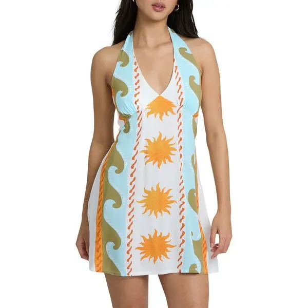 BILLABONG Sunny Sometimes Halter Mini Dress - Salt Crystal